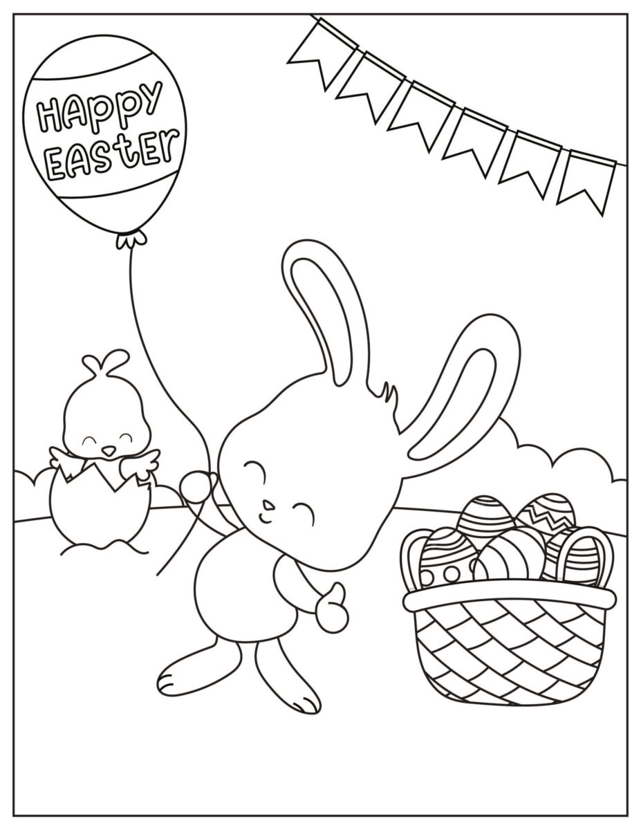 27 Cute Easter Coloring Pages For Toddlers [Free Printable]