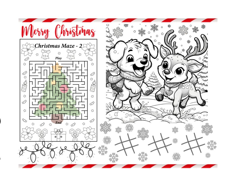3 Adorable Christmas Activity Placemats For Kids » Maternity Comfort ...
