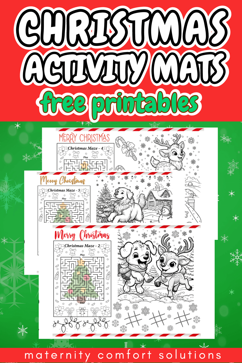 3 Adorable Christmas Activity Placemats For Kids » Maternity Comfort ...