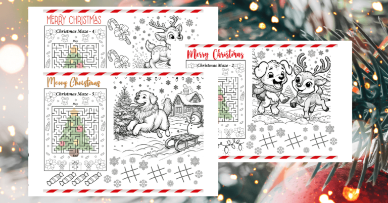 3 Adorable Christmas Activity Placemats For Kids » Maternity Comfort ...