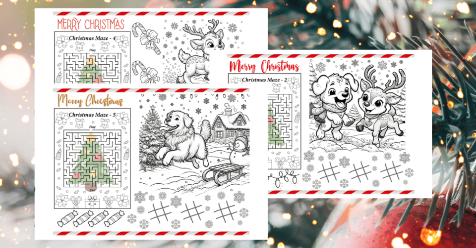 3 Adorable Christmas Activity Placemats For Kids » Maternity Comfort ...