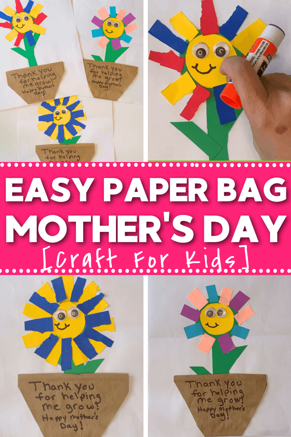 Paper Bag Mother's Day Flower Craft » Maternity Comfort Solutions